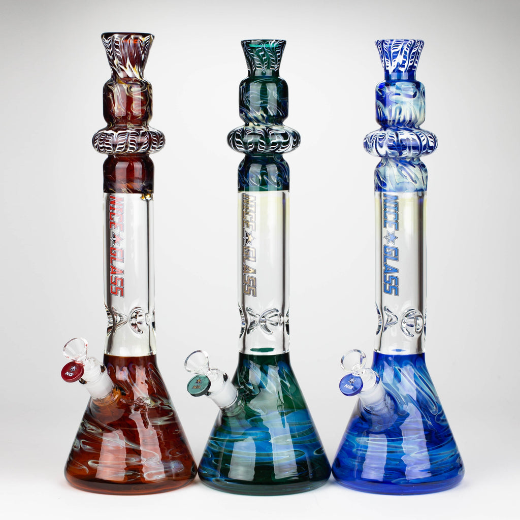 Nice Glass™ | 18" Fumed Top Glass Bong | Beautiful Beaker – Blaze Boutique