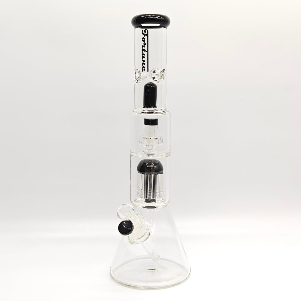 Fortune | 16" Thick Double-Disk Perc Beaker Bong – Blaze Boutique